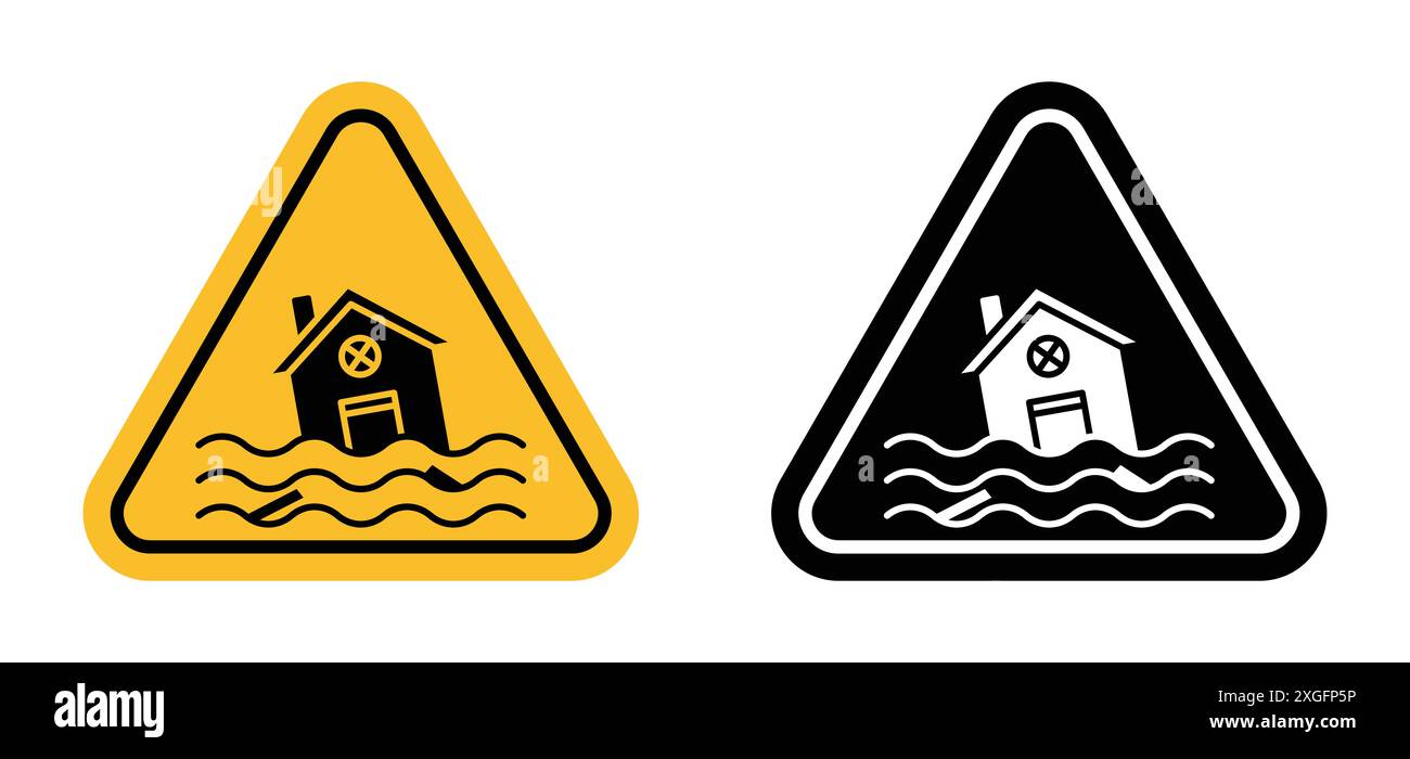 Flood disaster sign vector logo set collection for web app ui Stock Vector Image & Art - Alamy