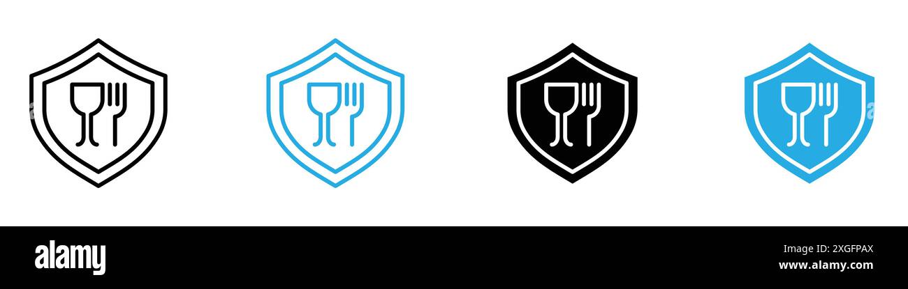 Food safety icon vector logo set collection for web app ui Stock Vector ...