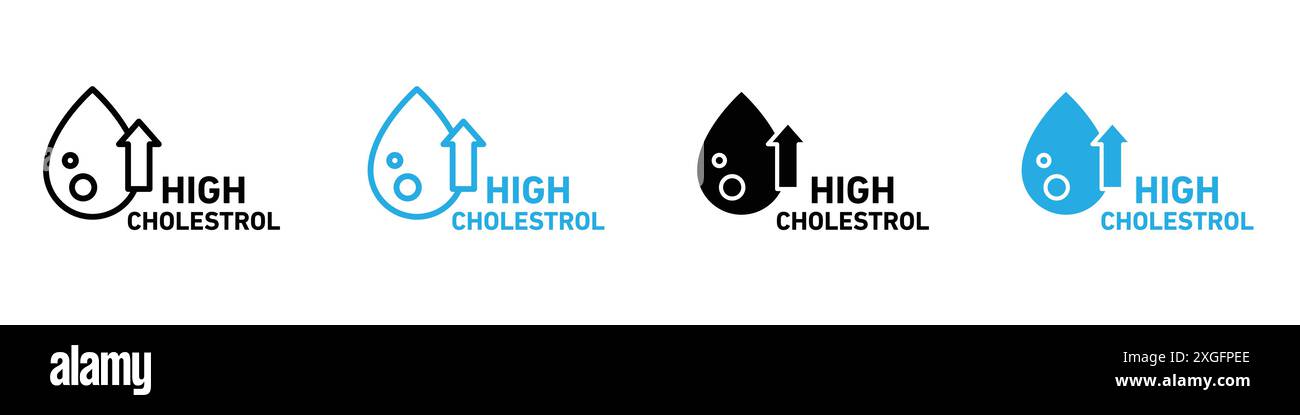 High cholesterol icon vector logo set collection for web app ui Stock ...
