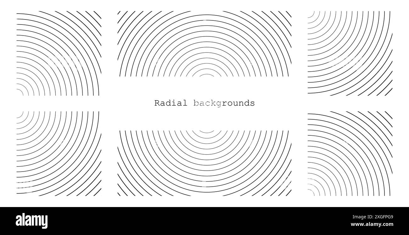 Sound wave irradiation or circular vibrations on the water surface. Set ...