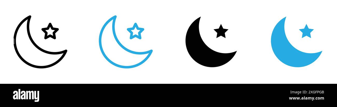 Islam star and crescent icon vector logo set collection for web app ui ...