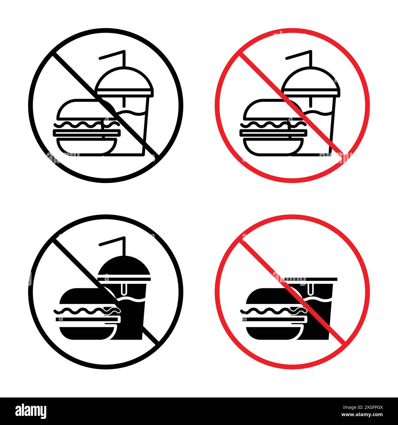 No food allowed sign vector logo set collection for web app ui Stock Vector Image & Art - Alamy
