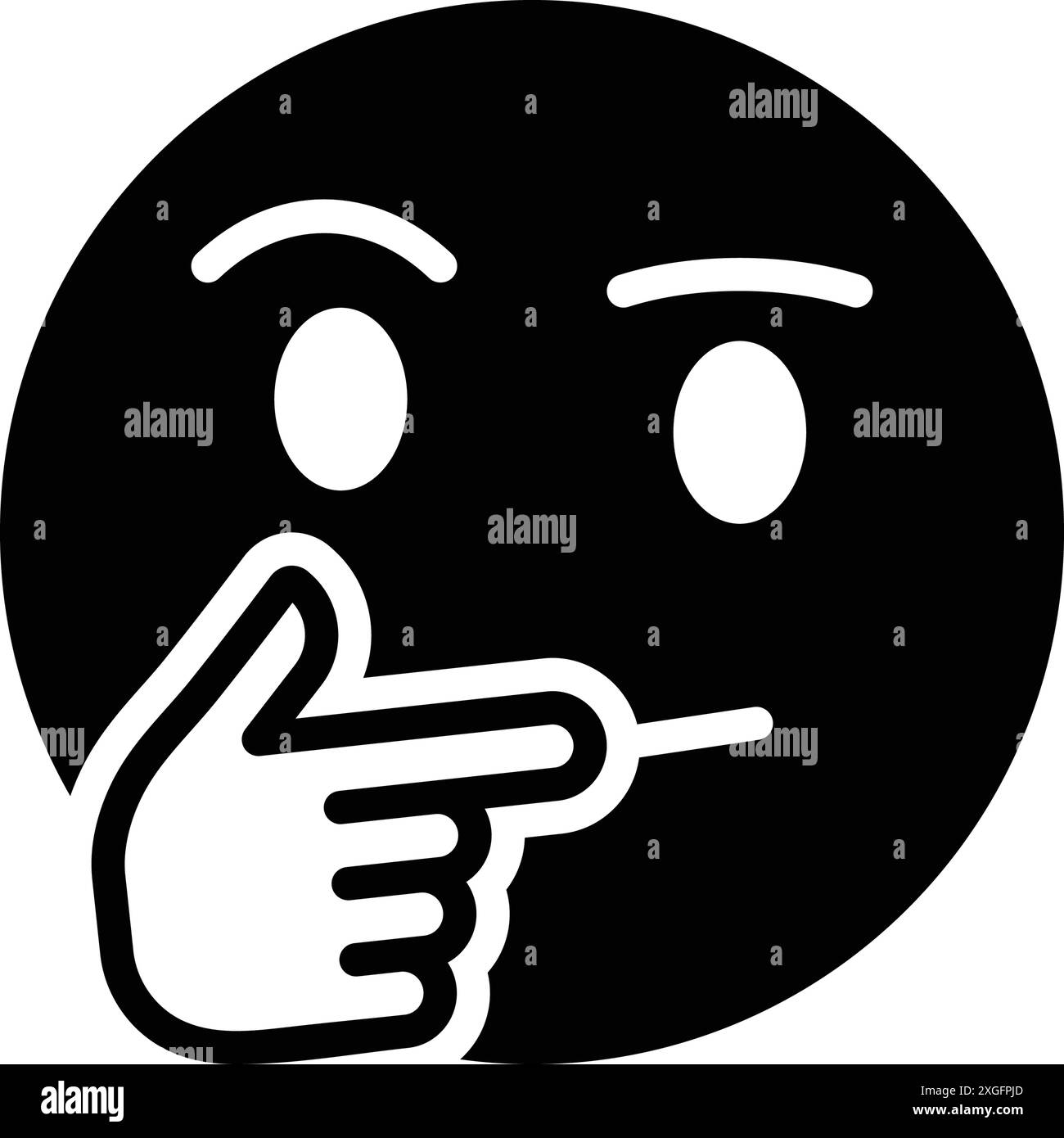Thinking emoji icon vector vectors Black and White Stock Photos ...