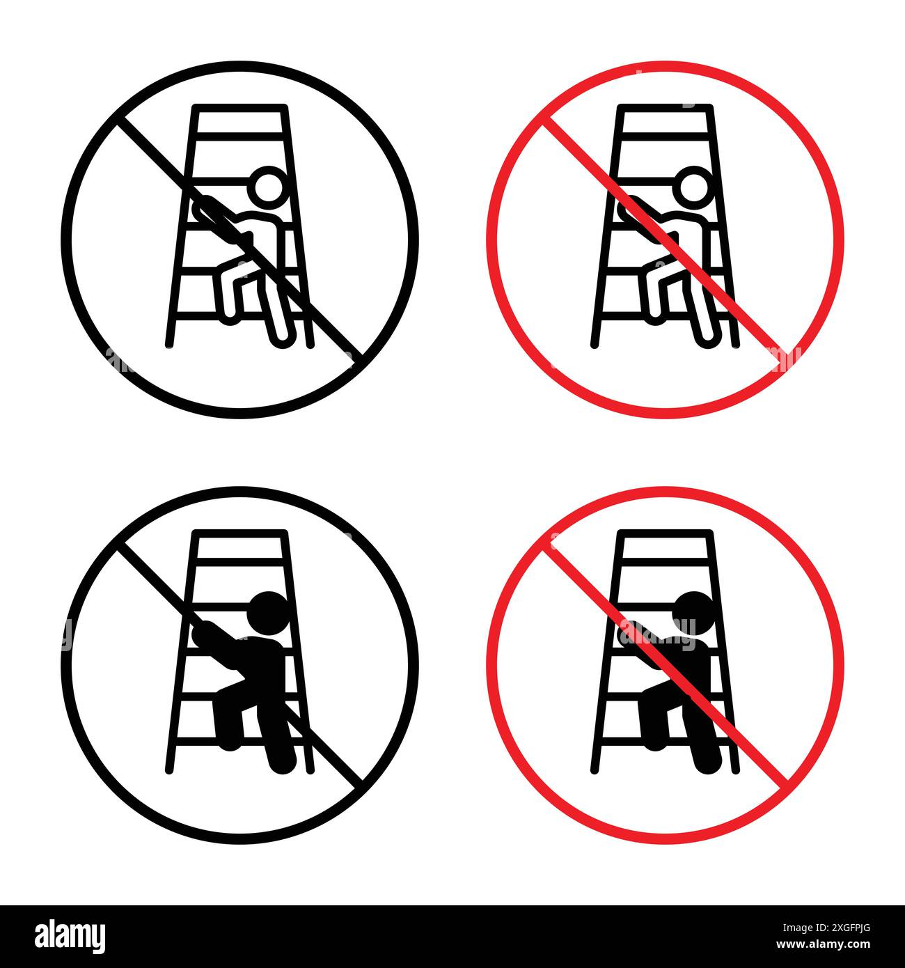 No climbing allowed sign vector logo set collection for web app ui ...
