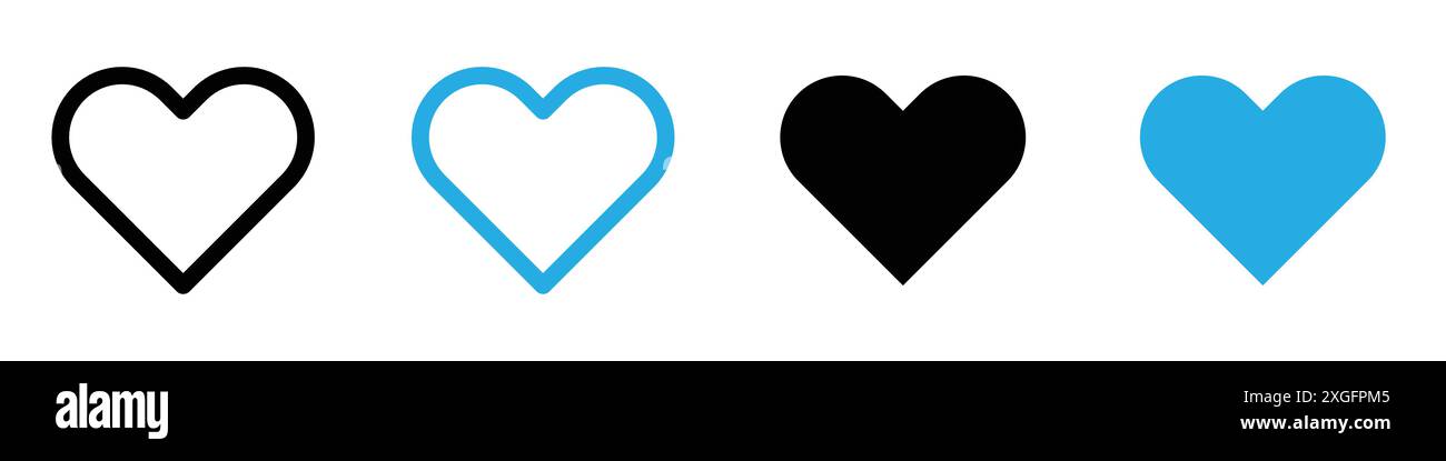 Heart Icon Vector Logo Set Collection For Web App Ui Stock Vector Image And Art Alamy