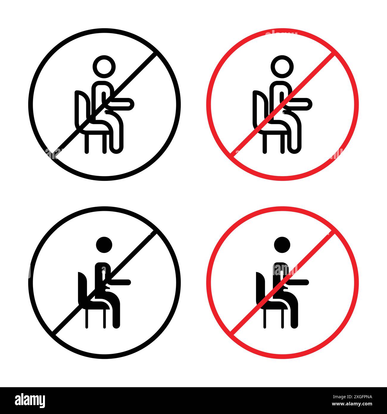 No sitting sign vector logo set collection for web app ui Stock Vector Image & Art - Alamy