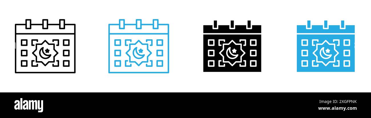 Islamic calendar icon vector logo set collection for web app ui Stock ...