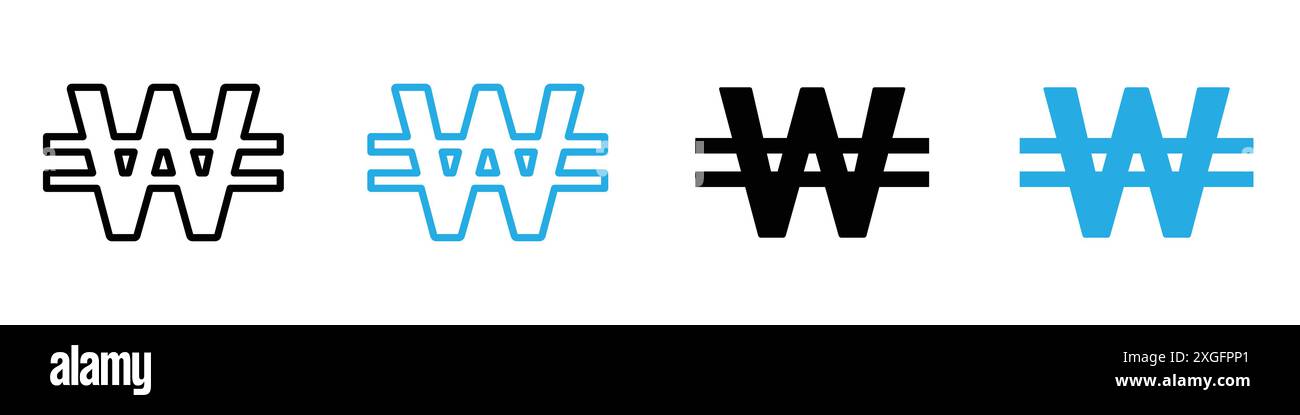 Korean won icon vector logo set collection for web app ui Stock Vector ...