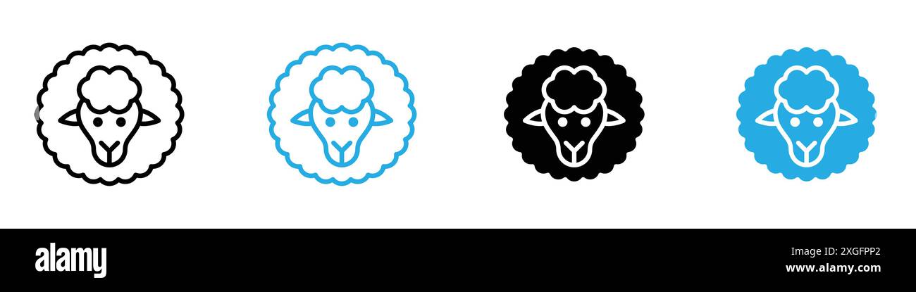 Sheep icon vector logo set collection for web app ui Stock Vector Image ...