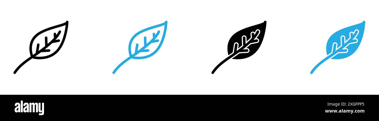 Leaf icon vector logo set collection for web app ui Stock Vector Image ...