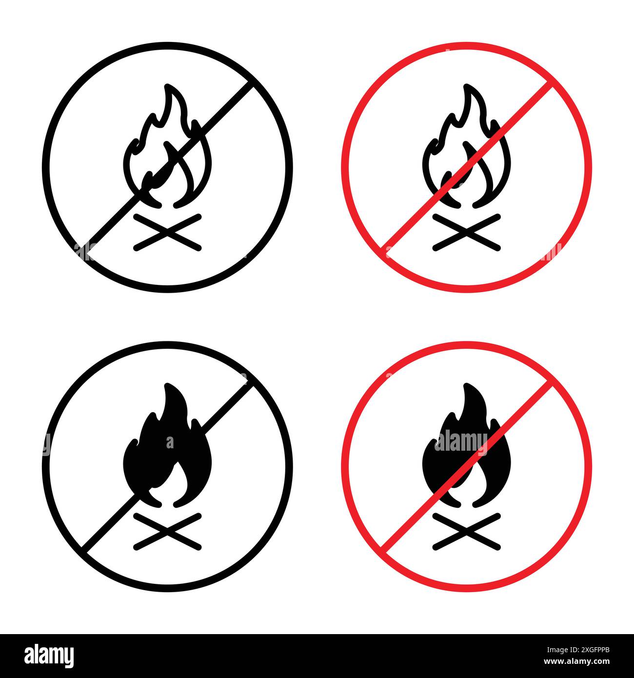 No fire sign vector logo set collection for web app ui Stock Vector ...