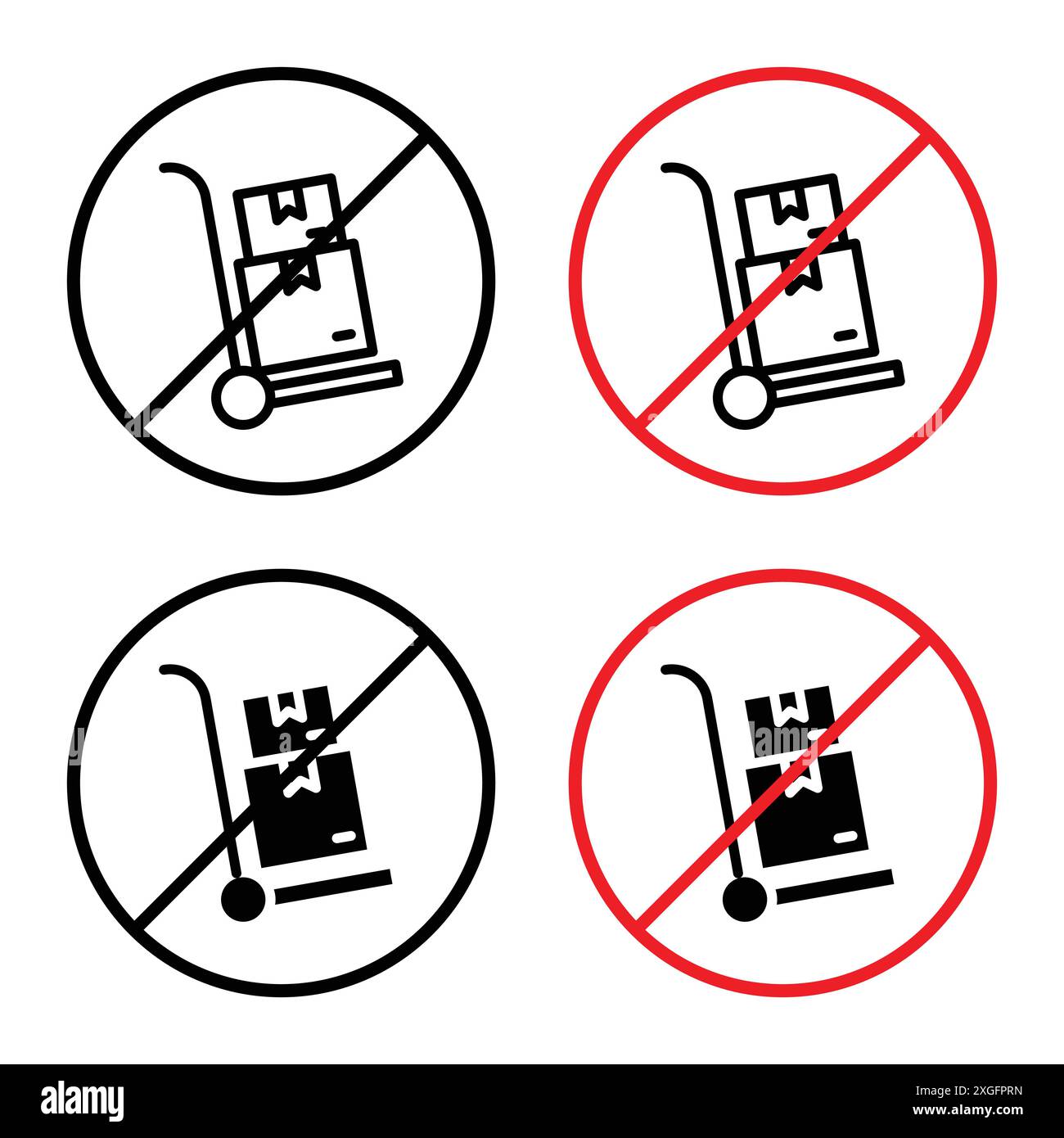 No hand truck sign vector logo set collection for web app ui Stock Vector Image & Art - Alamy