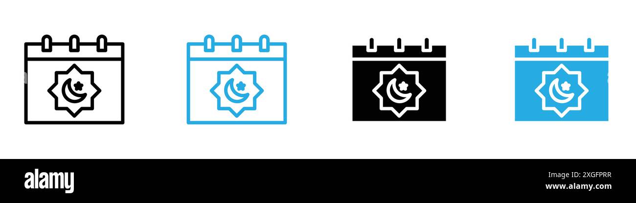 Ramadan calendar icon vector logo set collection for web app ui Stock ...
