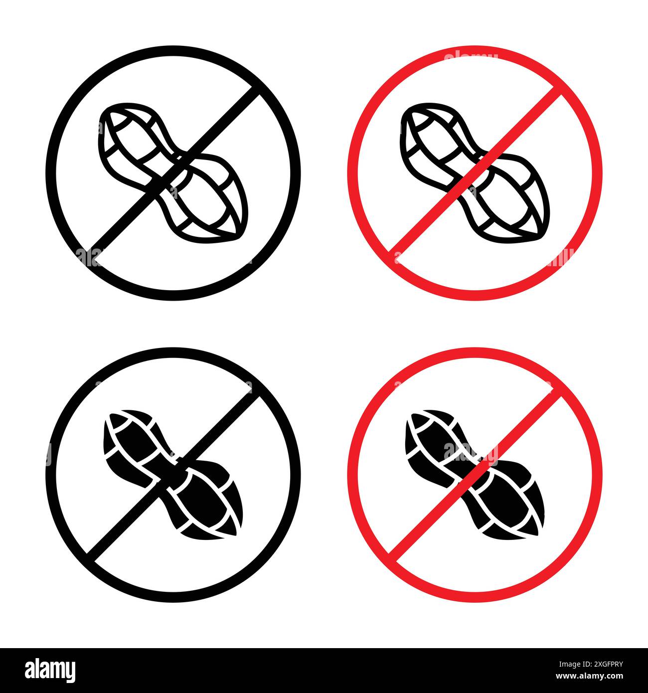No peanut sign vector logo set collection for web app ui Stock Vector Image & Art - Alamy