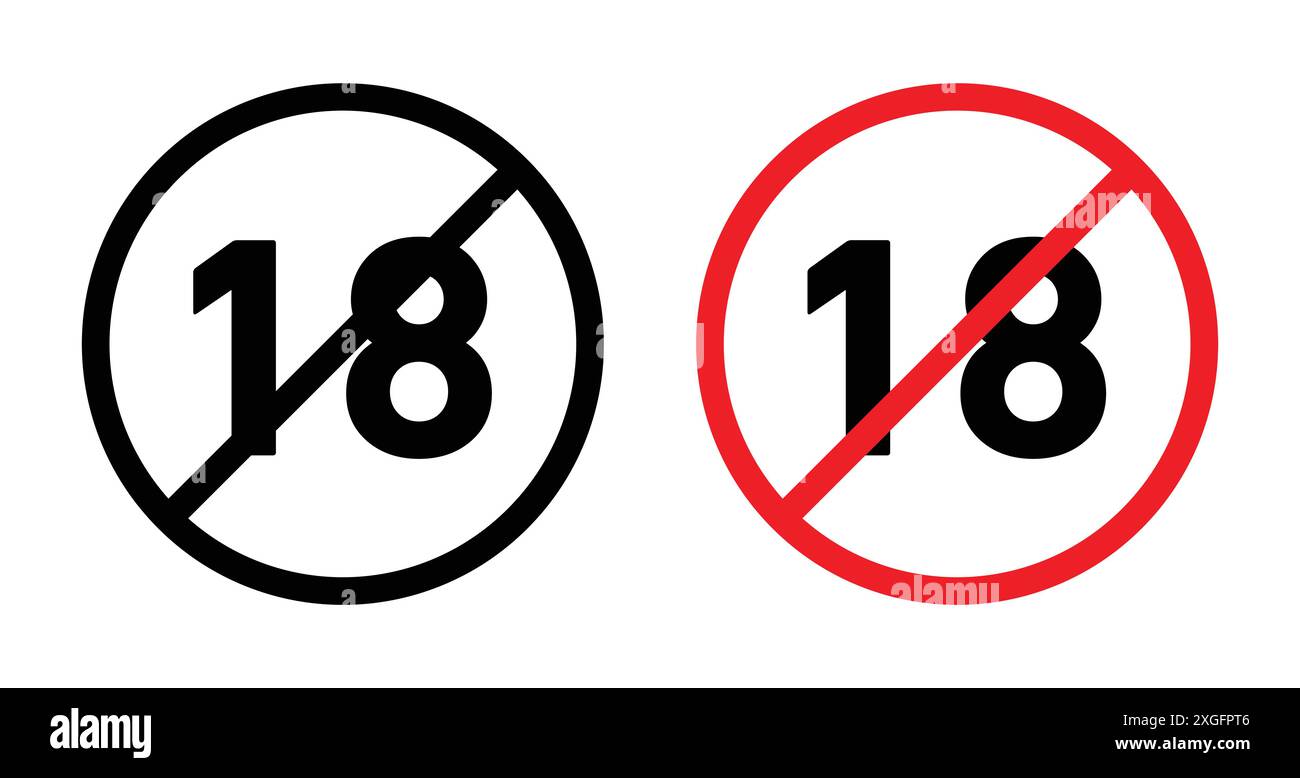 No under eighteen sign vector logo set collection for web app ui Stock Vector Image & Art - Alamy
