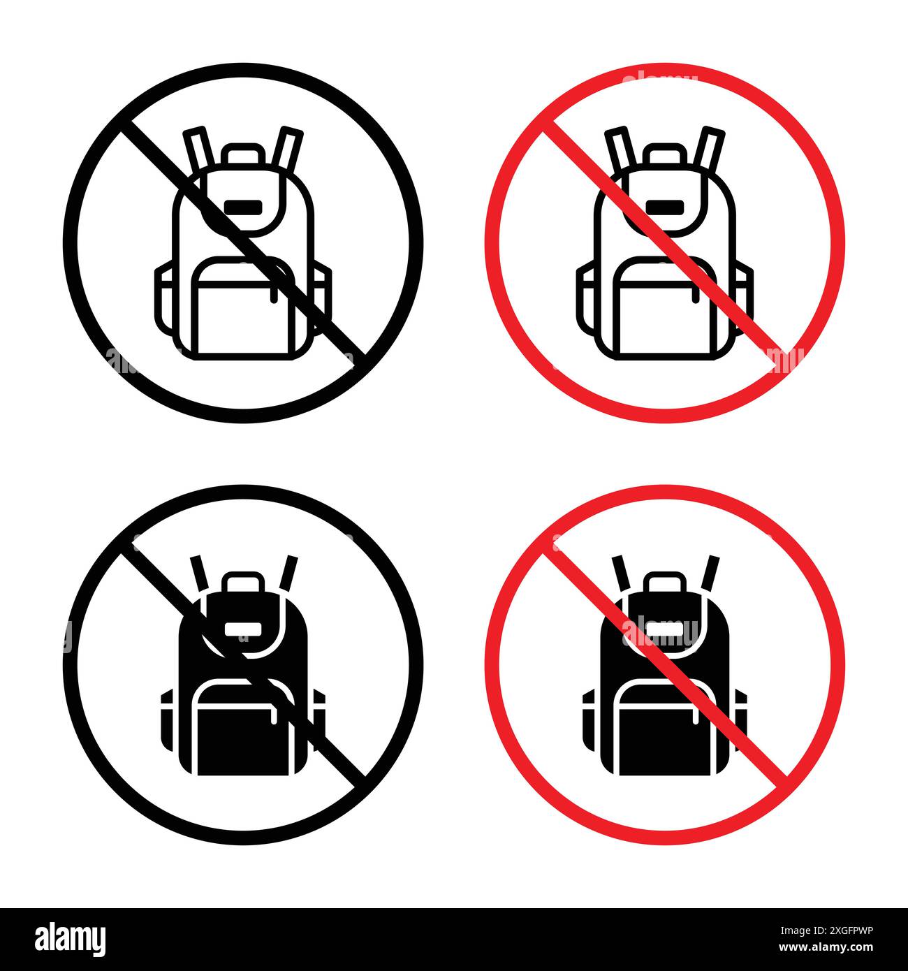 No backpacks allowed sign vector logo set collection for web app ui ...