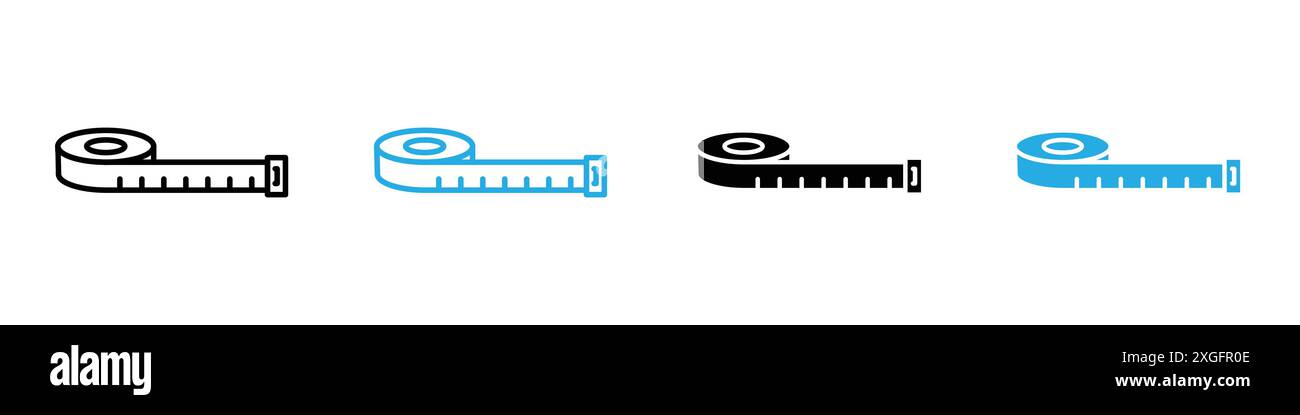 Measuring tape icon vector logo set collection for web app ui Stock ...