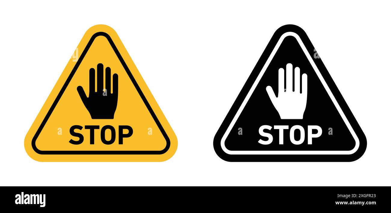 Stop security sign vector logo set collection for web app ui Stock ...