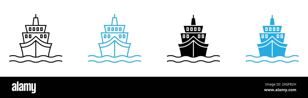 Ship icon vector logo set collection for web app ui Stock Vector Image ...