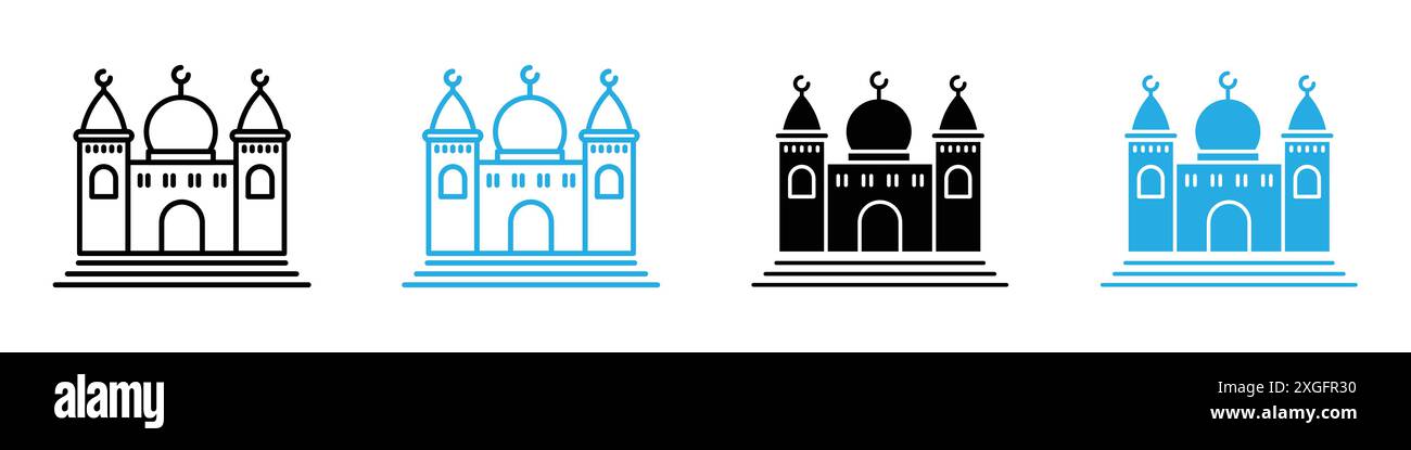 Mosque icon vector logo set collection for web app ui Stock Vector ...