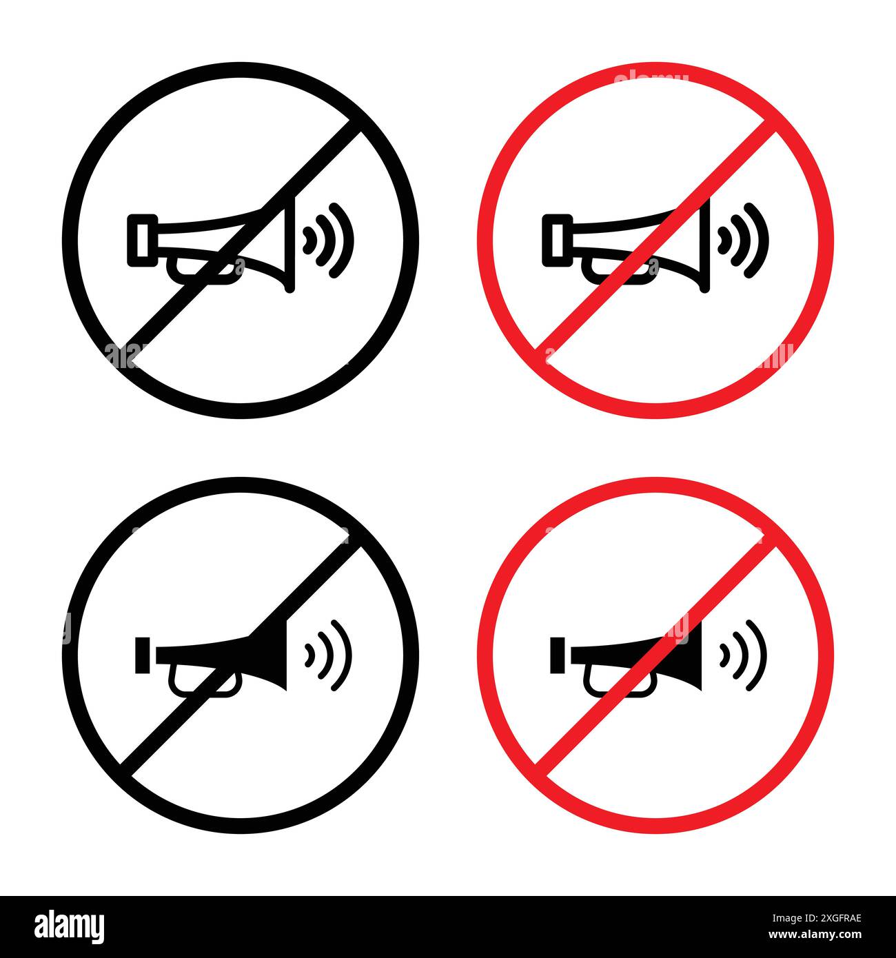 No horn sign vector logo set collection for web app ui Stock Vector Image & Art - Alamy