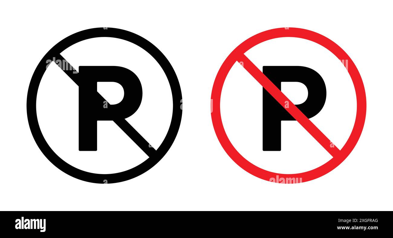 No parking sign vector logo set collection for web app ui Stock Vector Image & Art - Alamy
