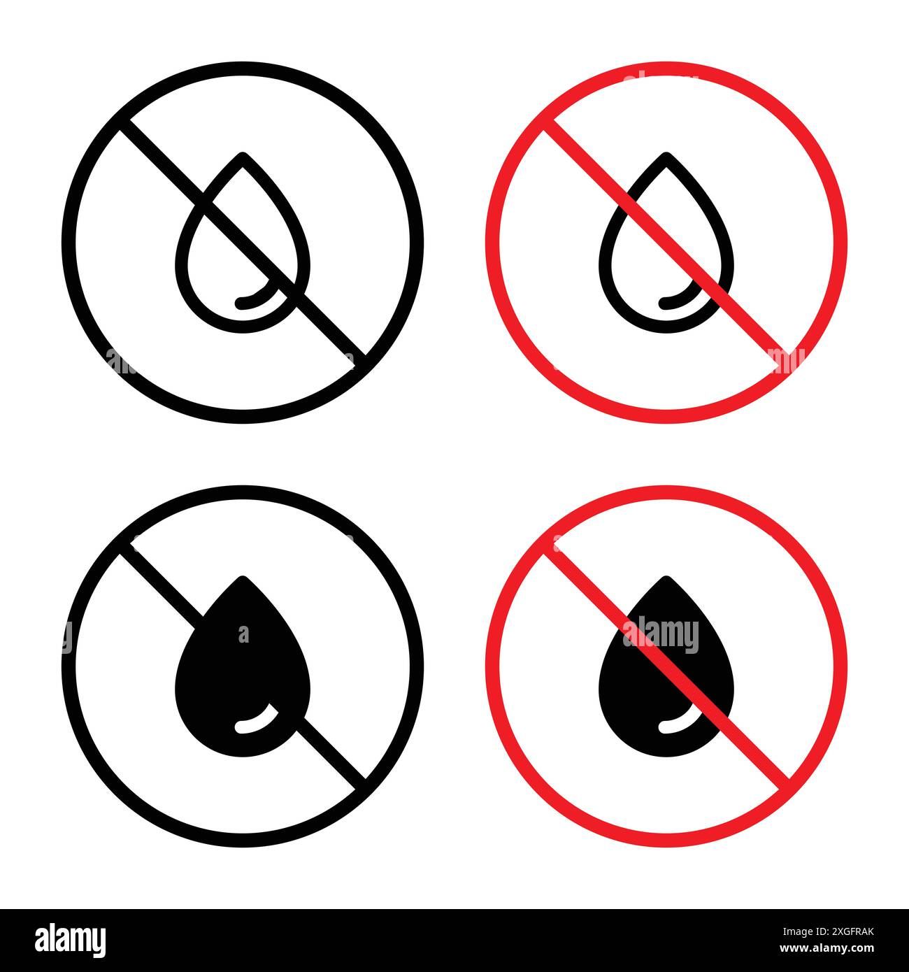 No Water drop sign vector logo set collection for web app ui Stock ...
