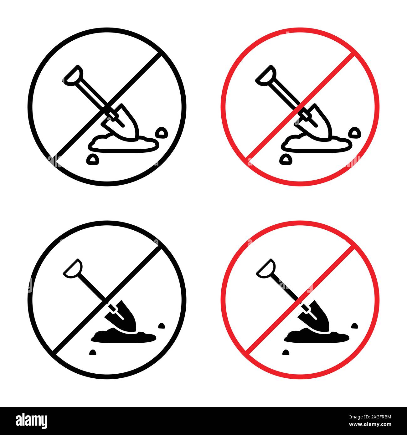 No digging sign vector logo set collection for web app ui Stock Vector Image & Art - Alamy