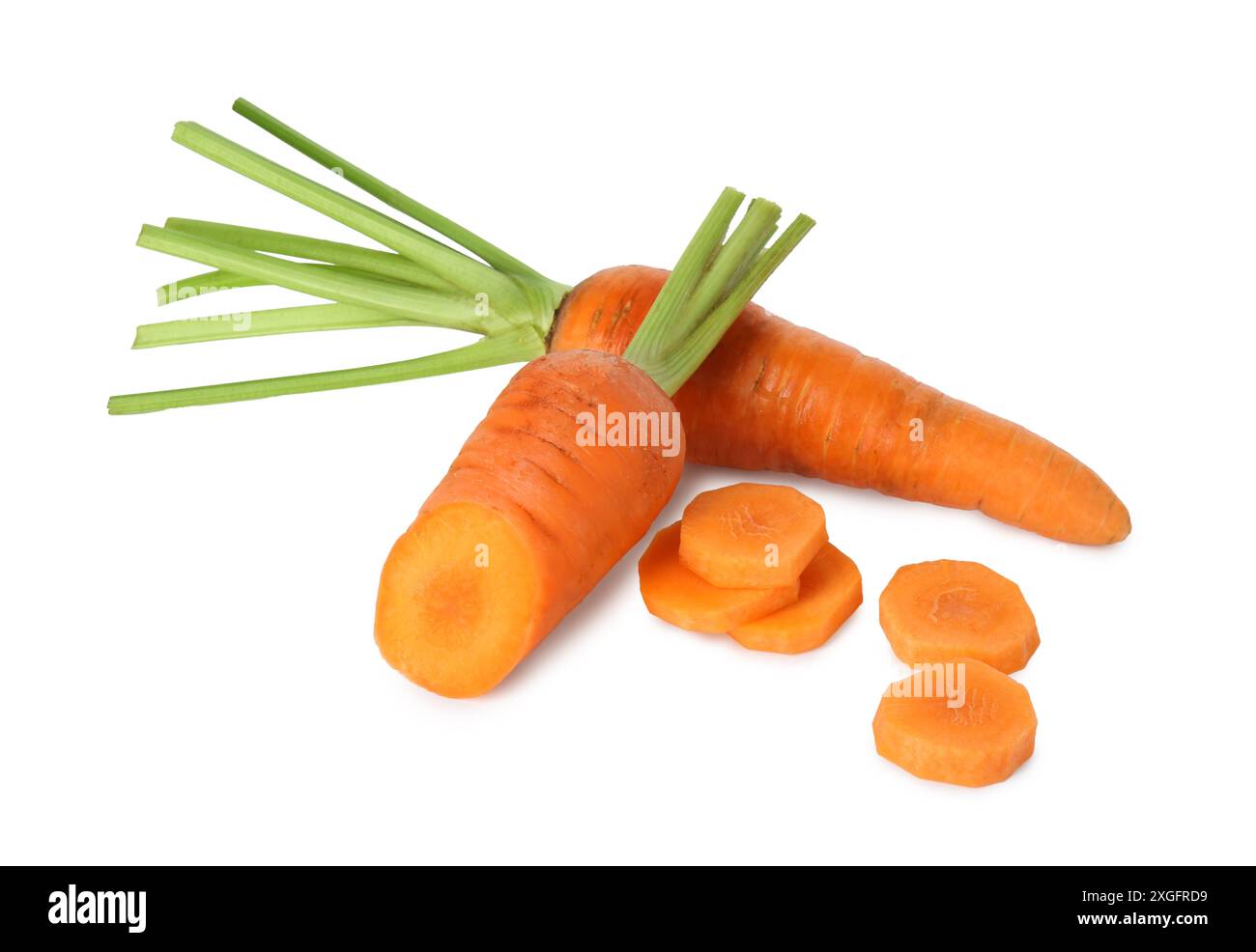 Whole and cut fresh carrots isolated on white Stock Photo - Alamy