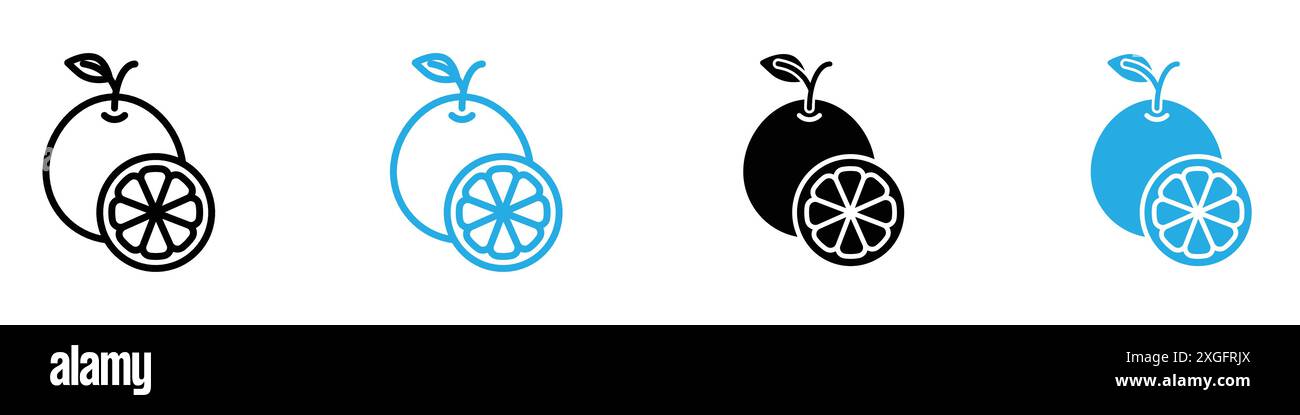 Orange fruit icon vector logo set collection for web app ui Stock ...