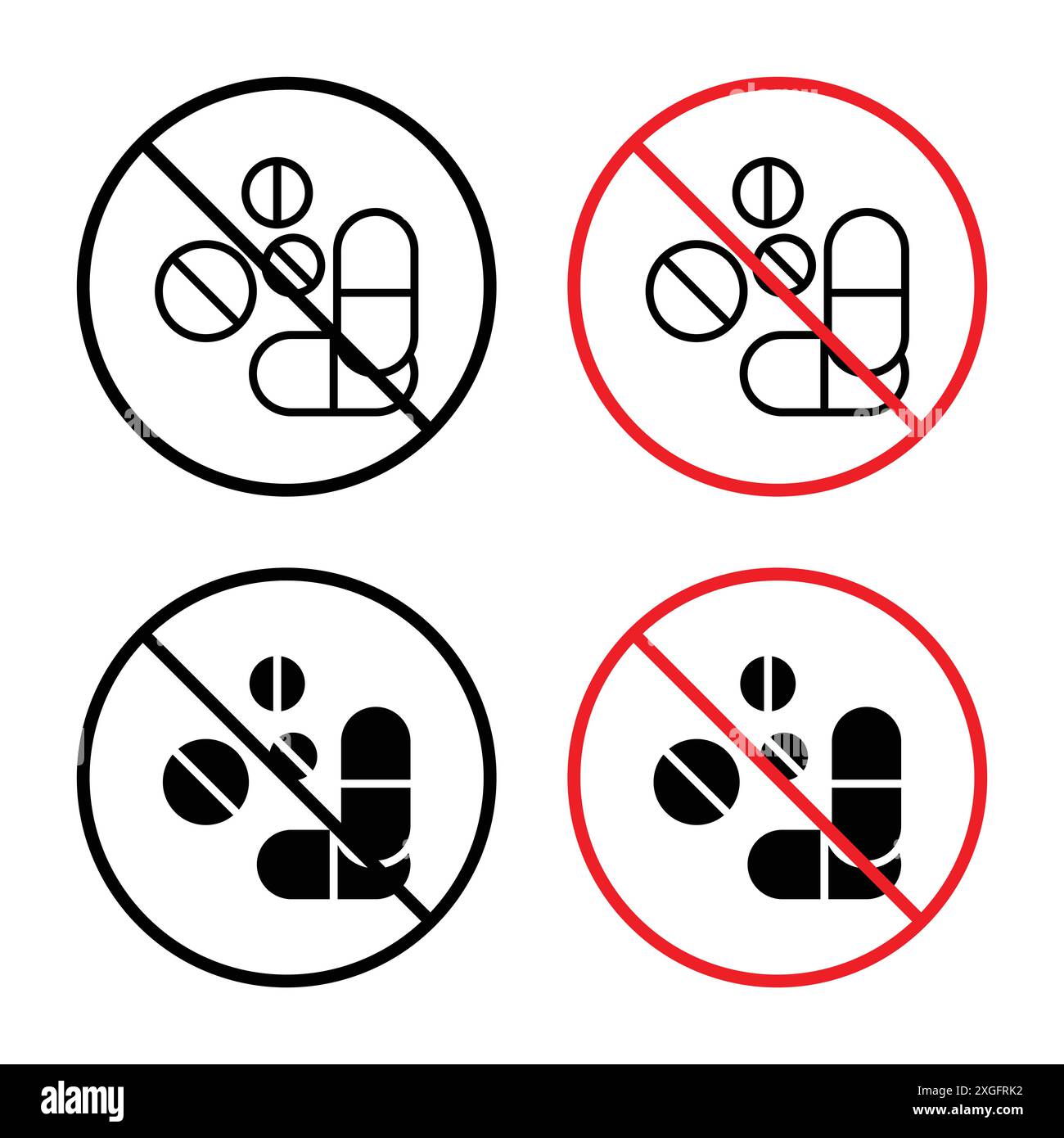 Stop using illegal drugs sign vector logo set collection for web app ui Stock Vector Image & Art ...