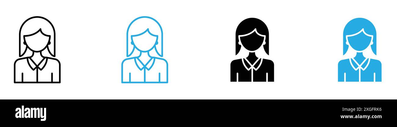 Student Girl icon vector logo set collection for web app ui Stock ...