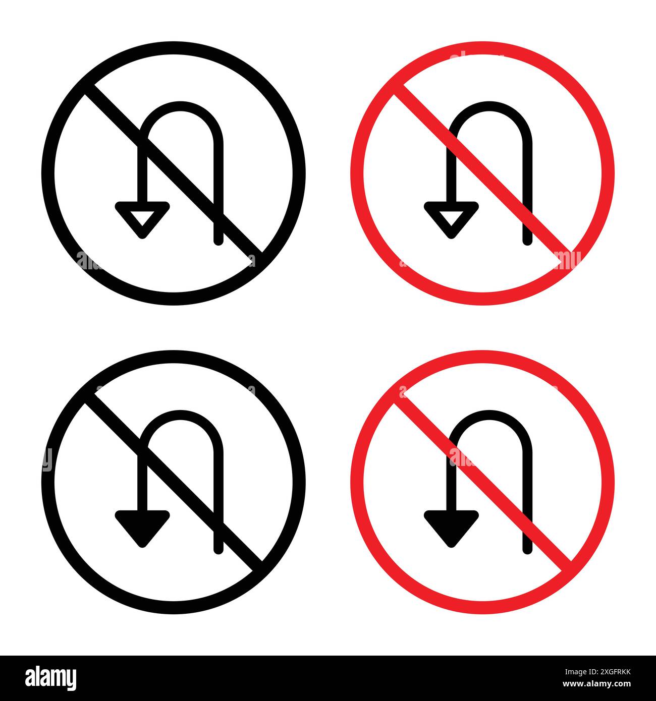 No u turn road sign vector logo set collection for web app ui Stock Vector Image & Art - Alamy