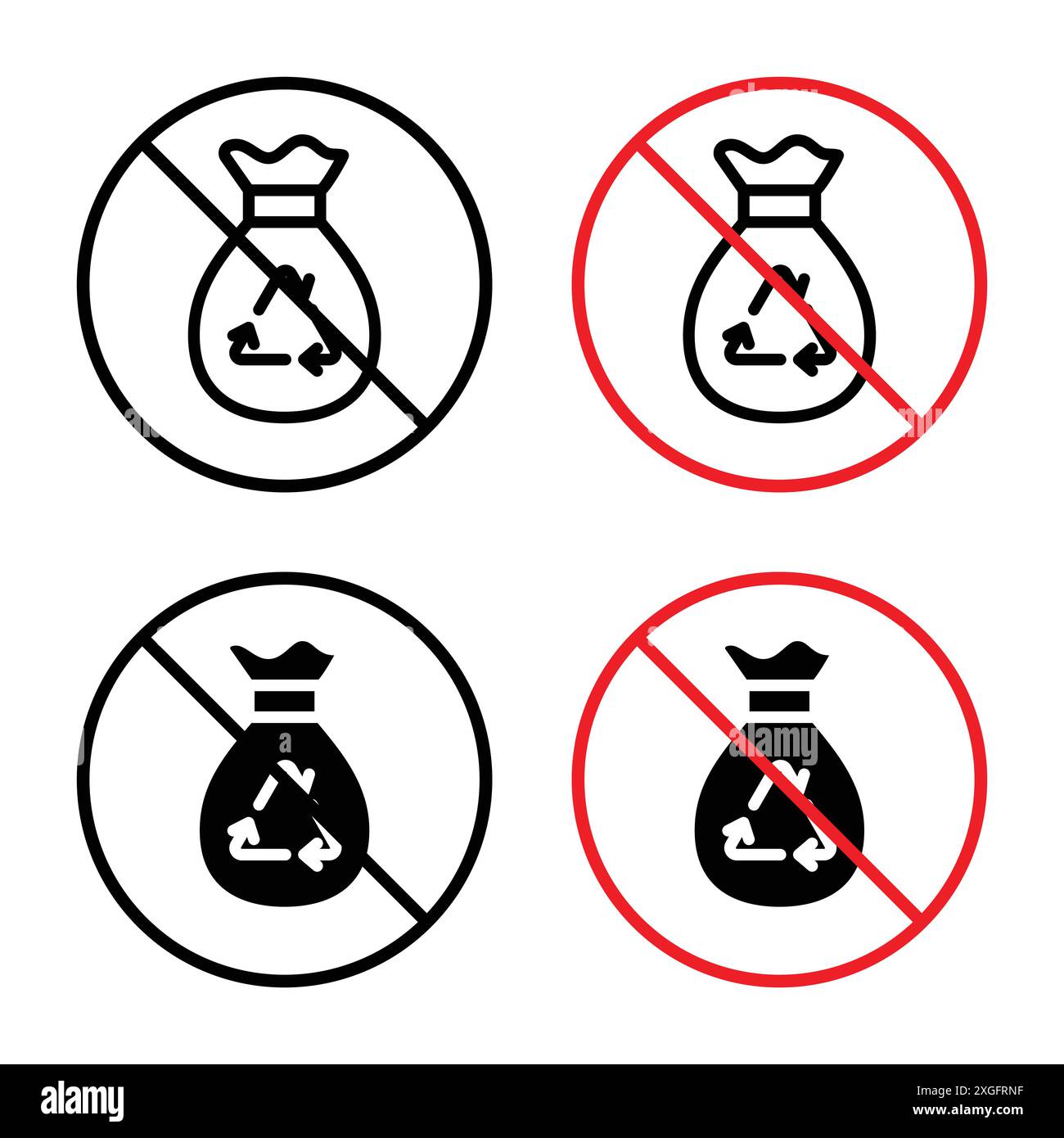 No garbage sign vector logo set collection for web app ui Stock Vector ...