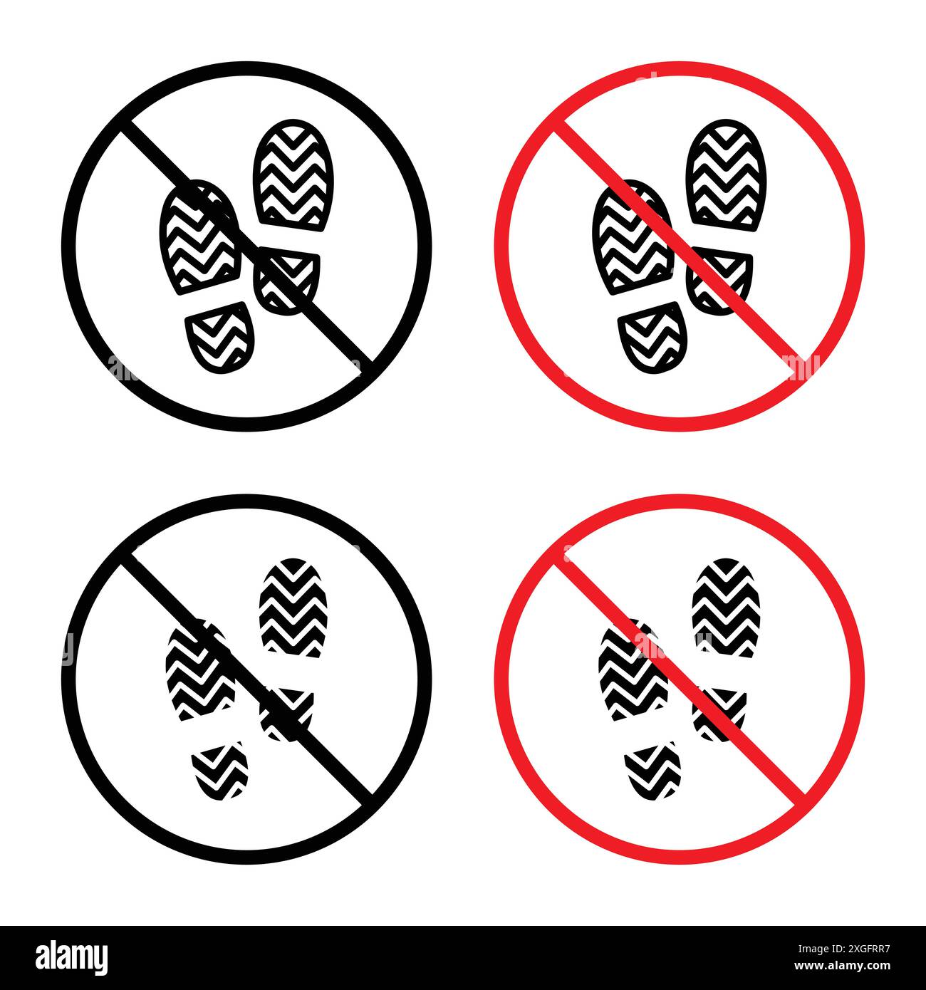 No foot print sign vector logo set collection for web app ui Stock Vector Image & Art - Alamy