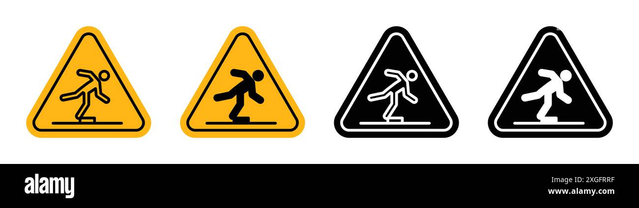 Tripping hazard warning sign vector logo set collection for web app ui Stock Vector Image & Art ...