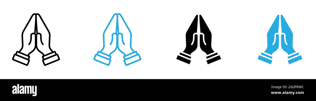 Pray icon vector logo set collection for web app ui Stock Vector Image ...