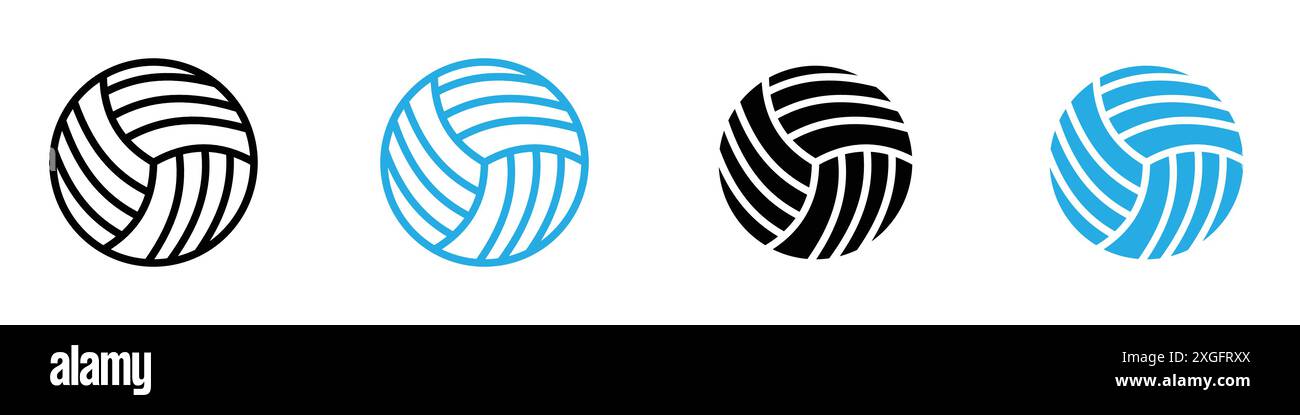 Volleyball ball icon vector logo set collection for web app ui Stock ...