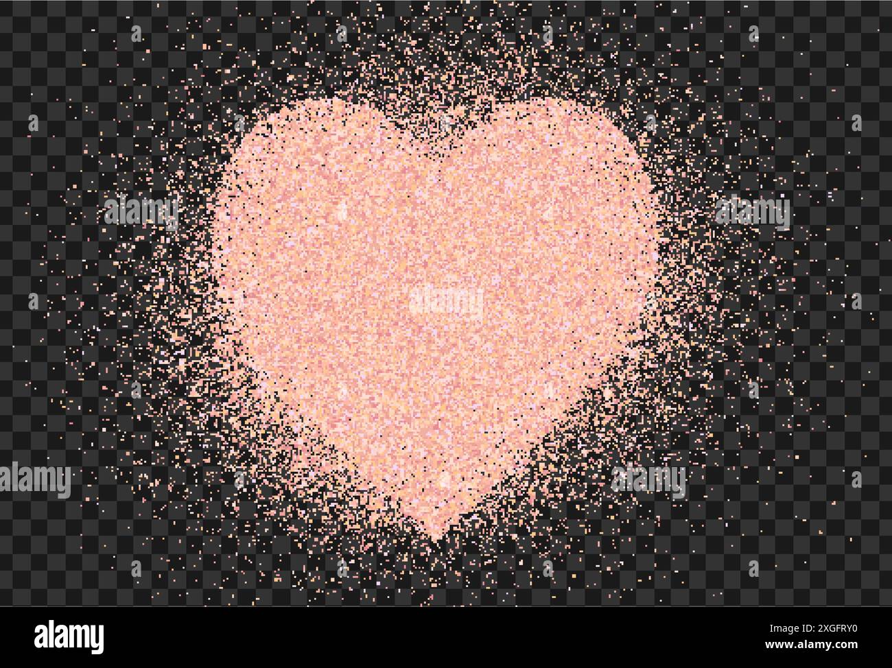 Pink salt or sugar powder, flying dust particles. Crystal of himalayan ...