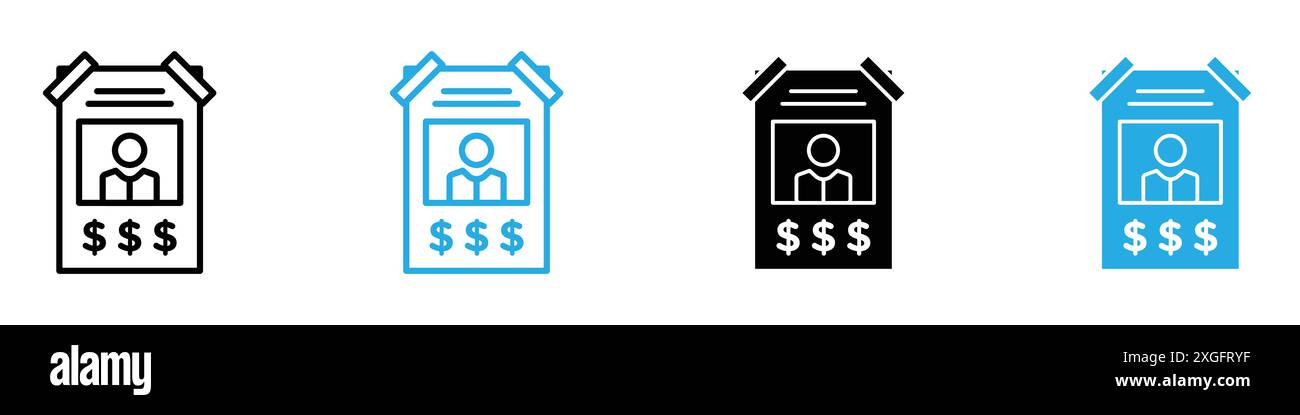 Wanted icon vector logo set collection for web app ui Stock Vector ...