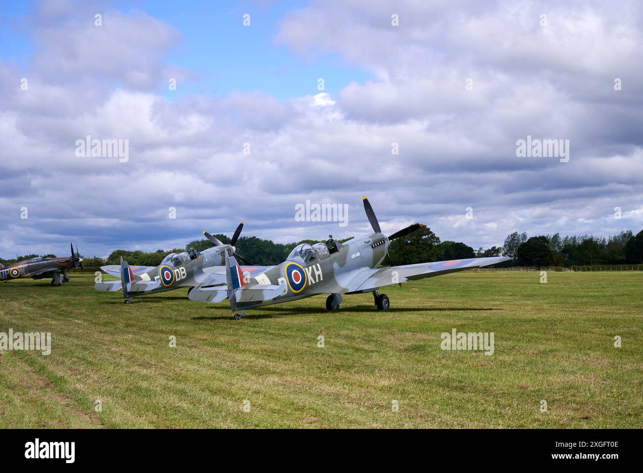 Two seat Supermarine Spitfire on th flight-line at Headcorn Airshow ...