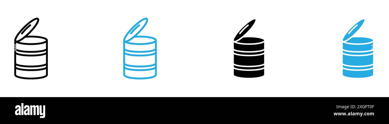 Open tin can icon vector logo set collection for web app ui Stock ...