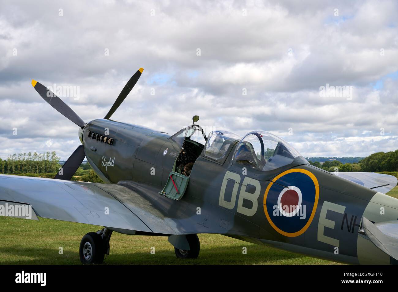 Two seat Supermarine Spitfire on th flight-line at Headcorn Airshow ...