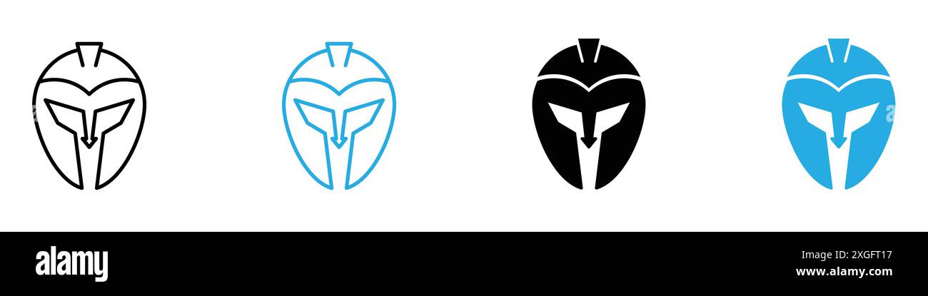 Warrior mask icon vector logo set collection for web app ui Stock Vector Image & Art - Alamy