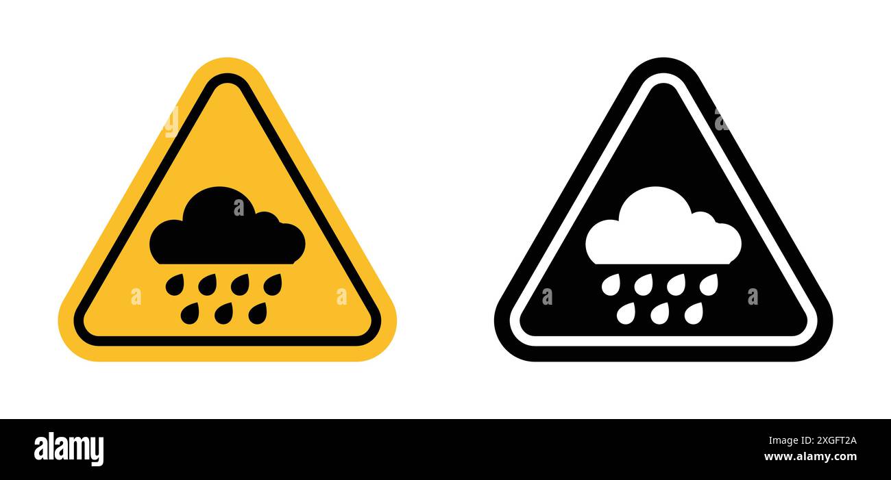Rain warning sign vector logo set collection for web app ui Stock Vector Image & Art - Alamy