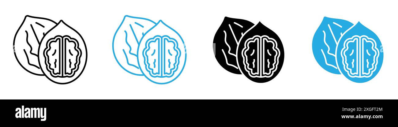 Walnut icon vector logo set collection for web app ui Stock Vector ...