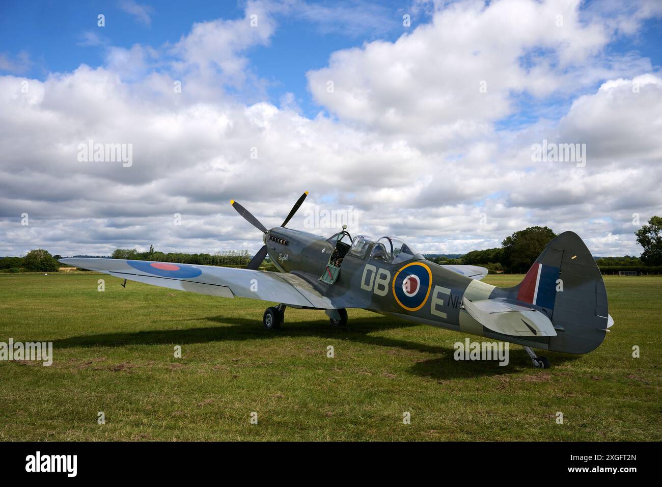 Two seat Supermarine Spitfire on th flight-line at Headcorn Airshow ...