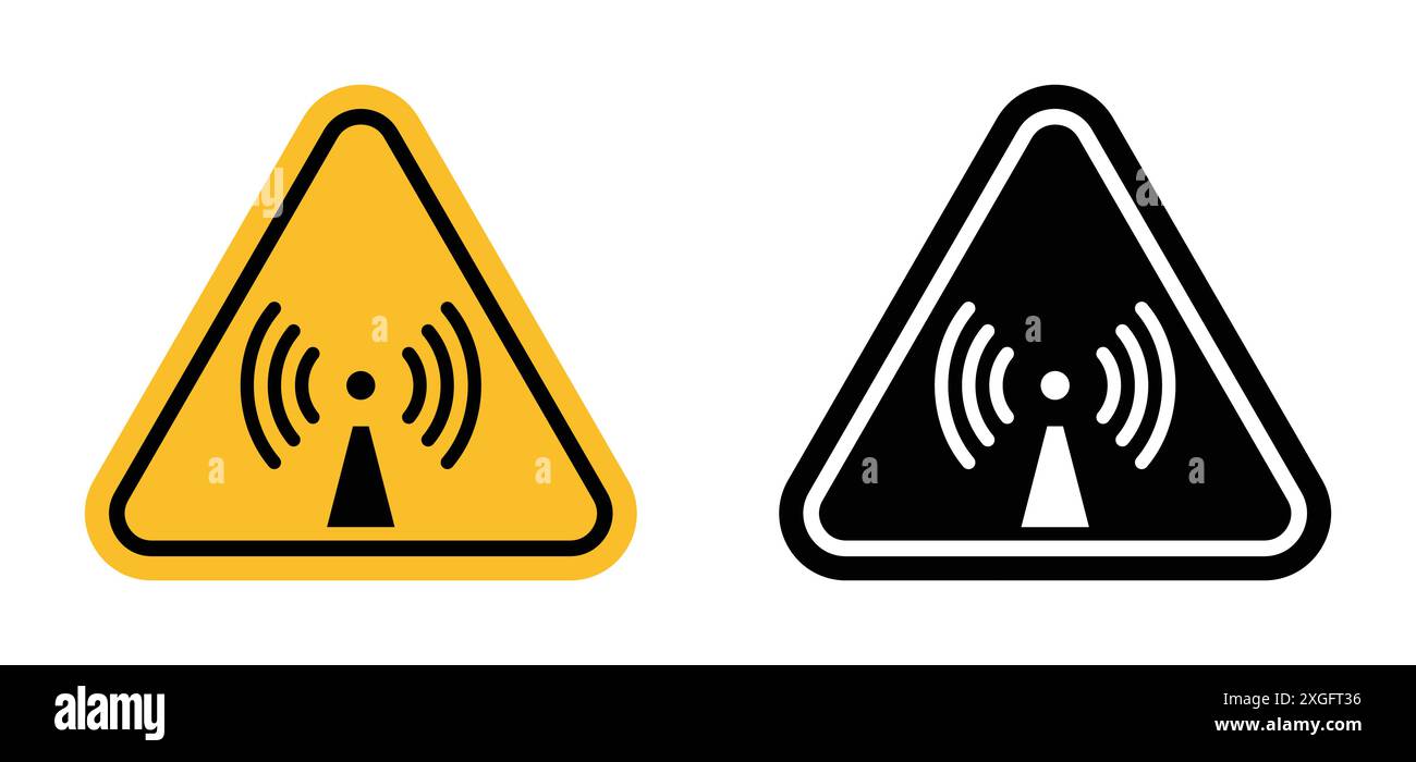 Non ionizing radiation hazard sign vector logo set collection for web app ui Stock Vector Image ...