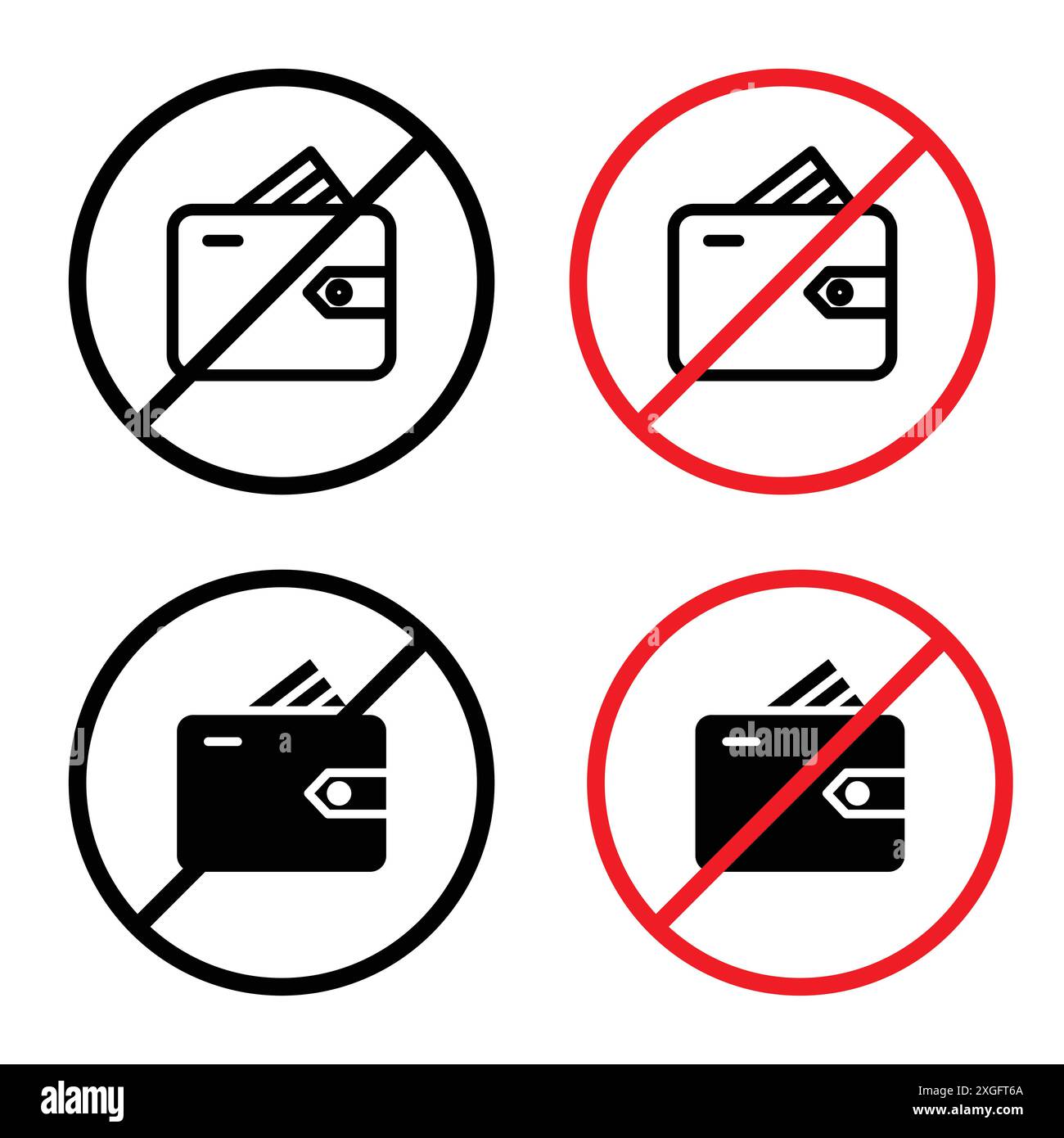 No wallet sign vector logo set collection for web app ui Stock Vector ...
