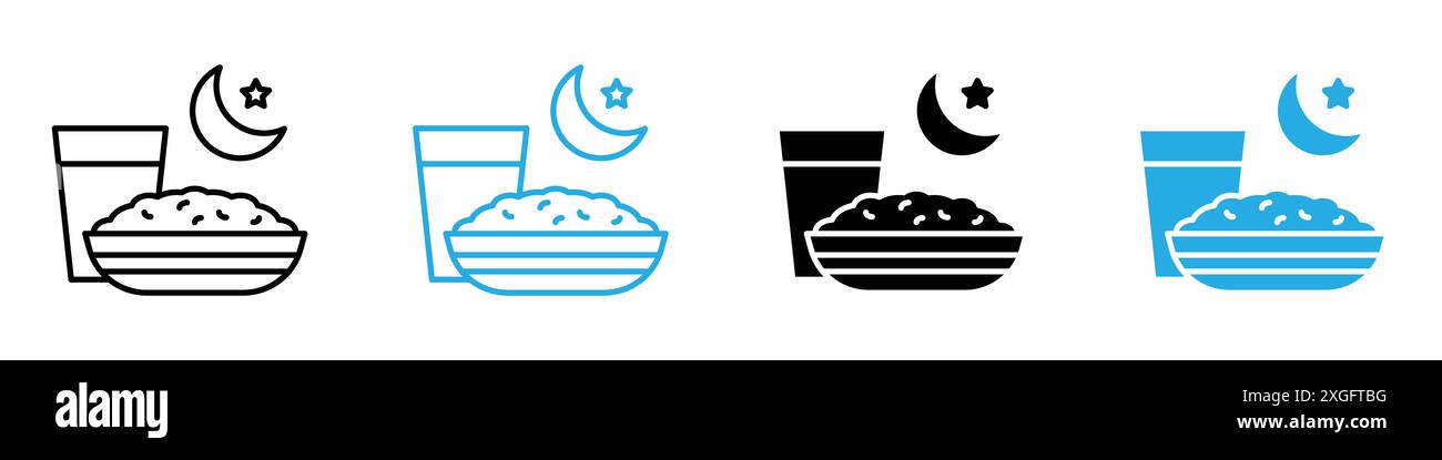 Sahur time icon vector logo set collection for web app ui Stock Vector ...